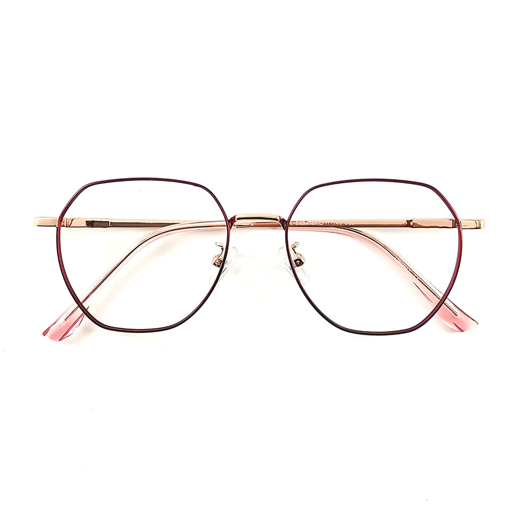 OKULO - 634 - Gold & Red Metal Glasses - Opticshelf UAE